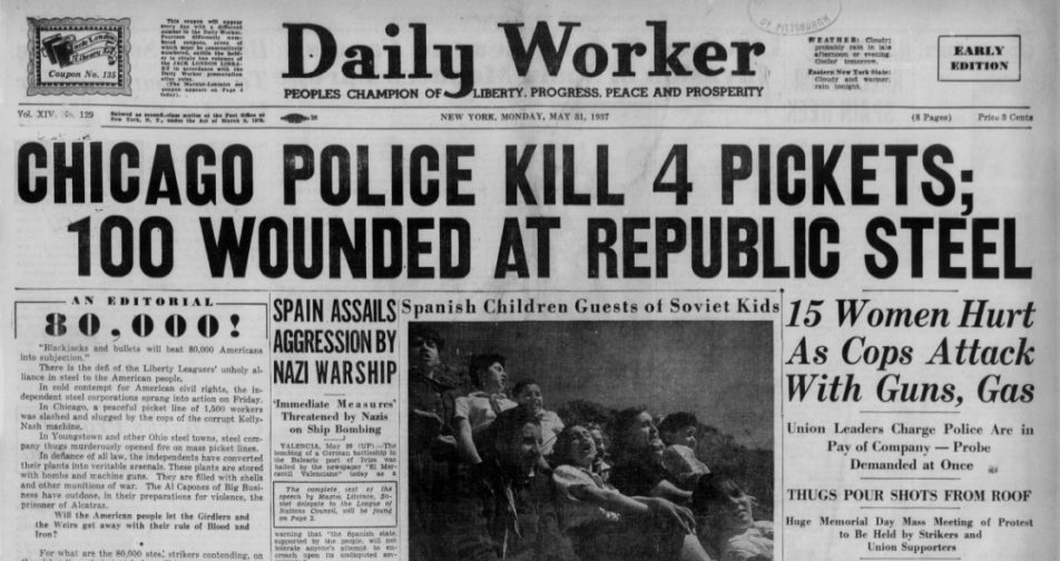 Little Steel Strike: Remembering the 1937 Memorial Day Massacre ...