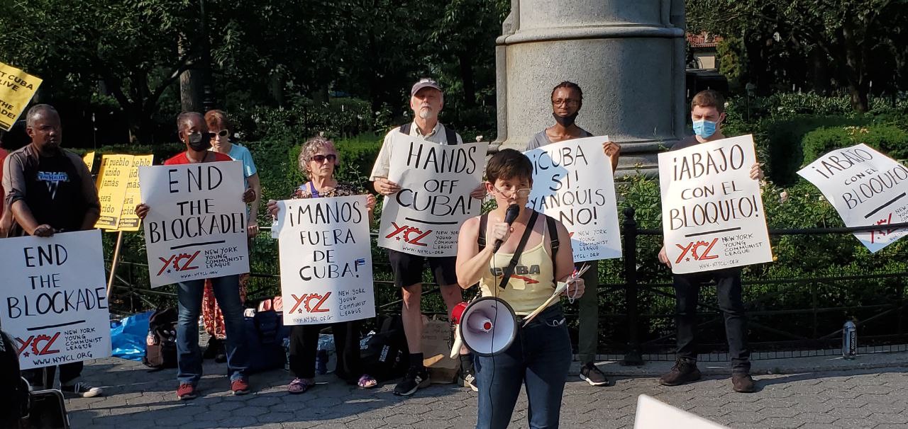 Young Communists in NYC organize protest in support of Cuba – People's ...