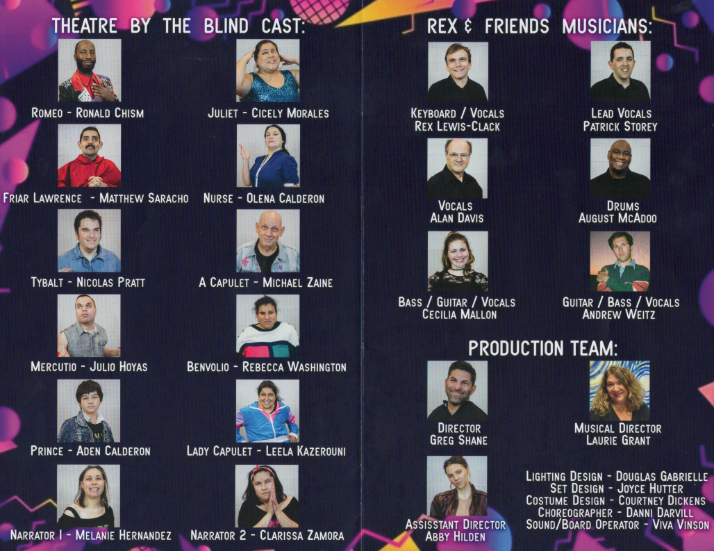 ‘Romeo Rocks the 80s’ is the latest Theatre by the Blind production ...