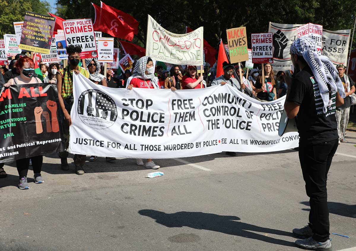 Arms embargo and ceasefire are the demands of thousands marching on DNC ...