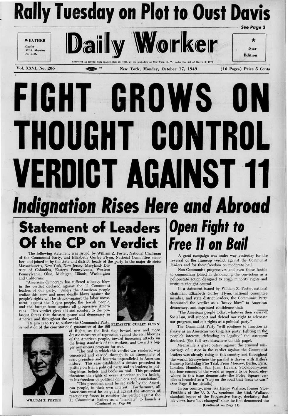 Verdict Against Freedom: 75th anniversary of the Foley Square anti ...