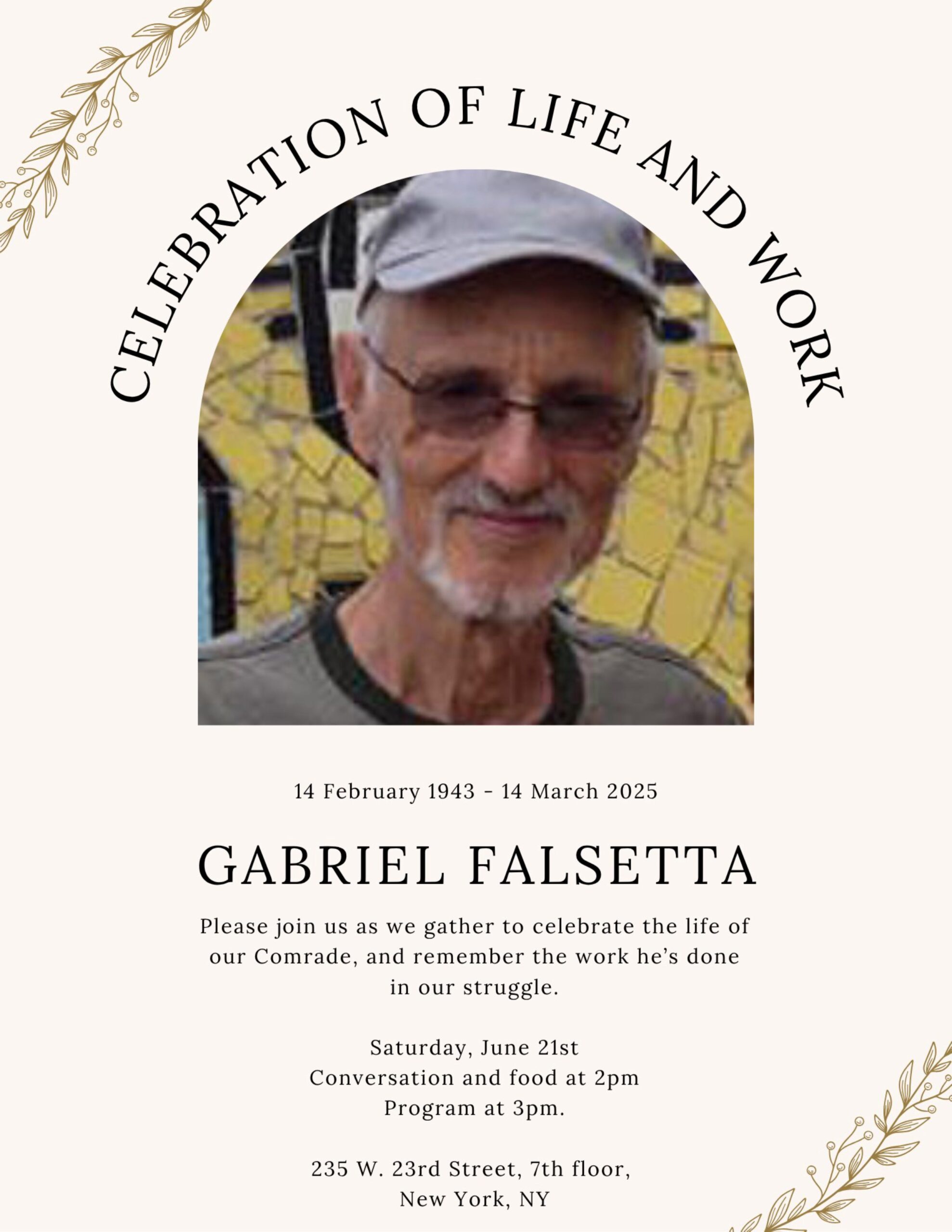 Gabe Falsetta, 82: Gentle warrior with strong faith in the people ...